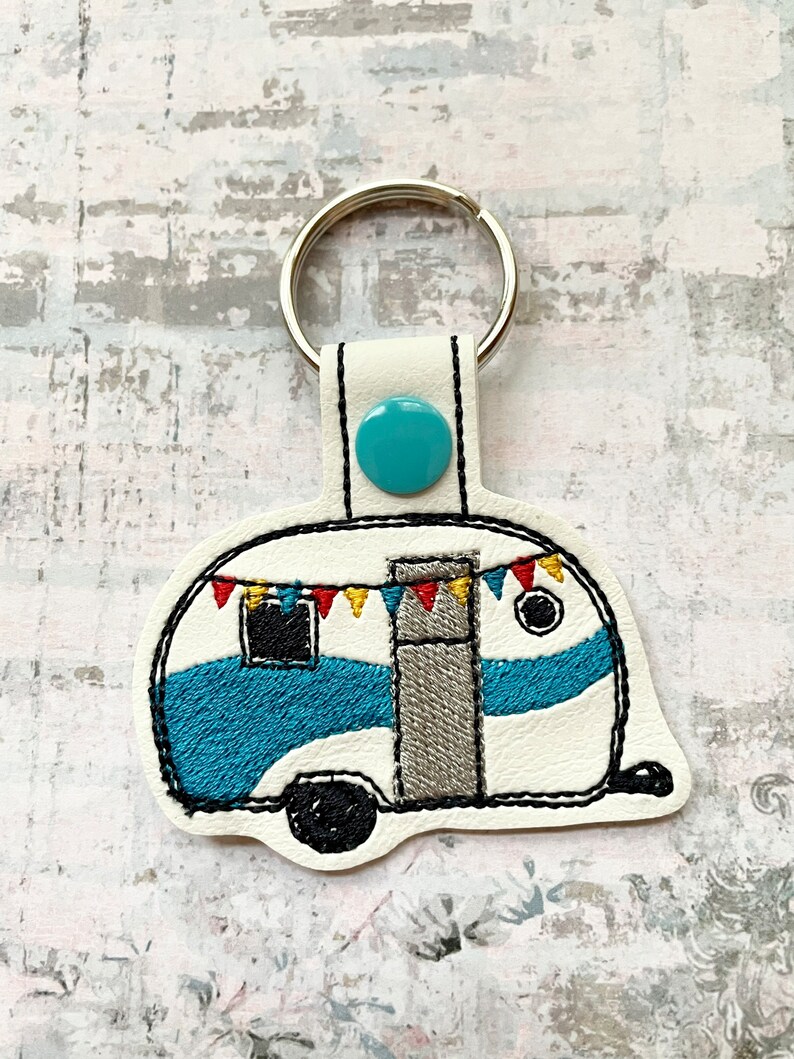Vintage Camper Key Fob Travel Trailer Key Chain Swirl of - Etsy