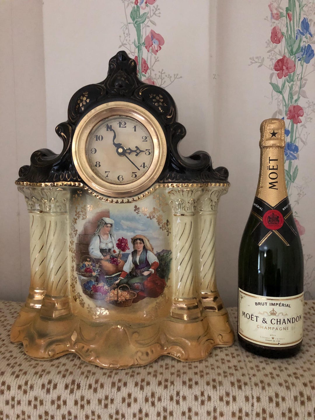 Victorian China Mantel Clock, Austrian Ladies, Antique Decor - Etsy UK