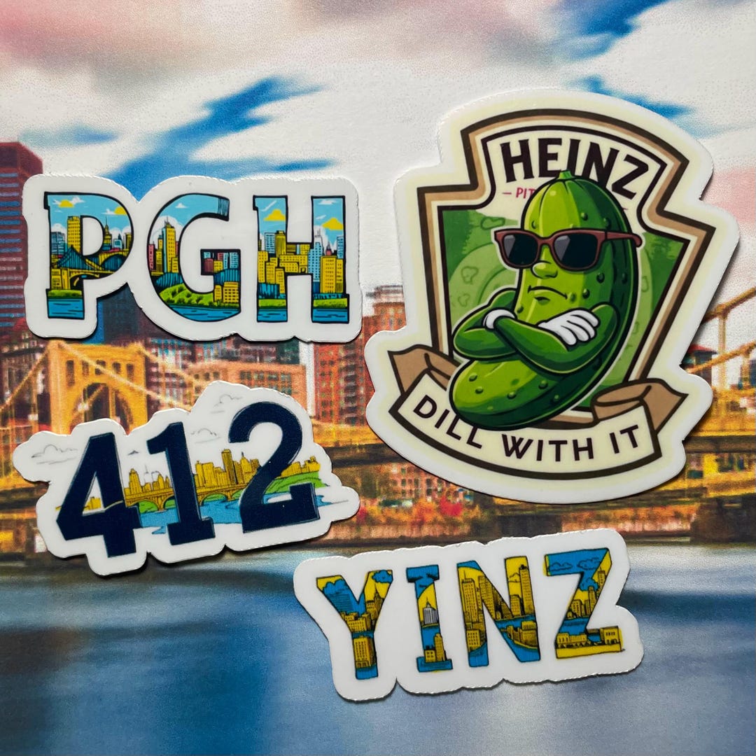 Pittsburgh + Picklesburgh Collection | Yinz + PGH + 412 Stickers - Etsy