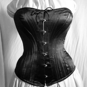 Victorian Circus Corset in Black Satin Coutil C. 1880 Alice, Burlesque ...