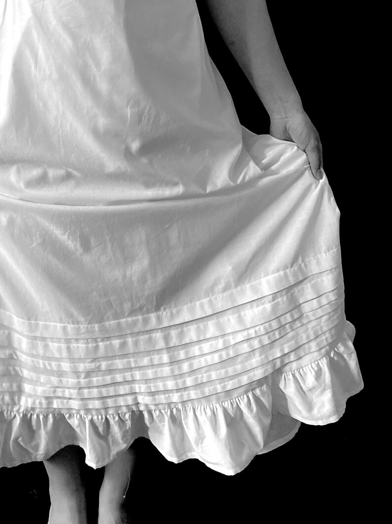 Ruffled Regency Petticoat Long Empire Waist Cotton Batiste - Etsy