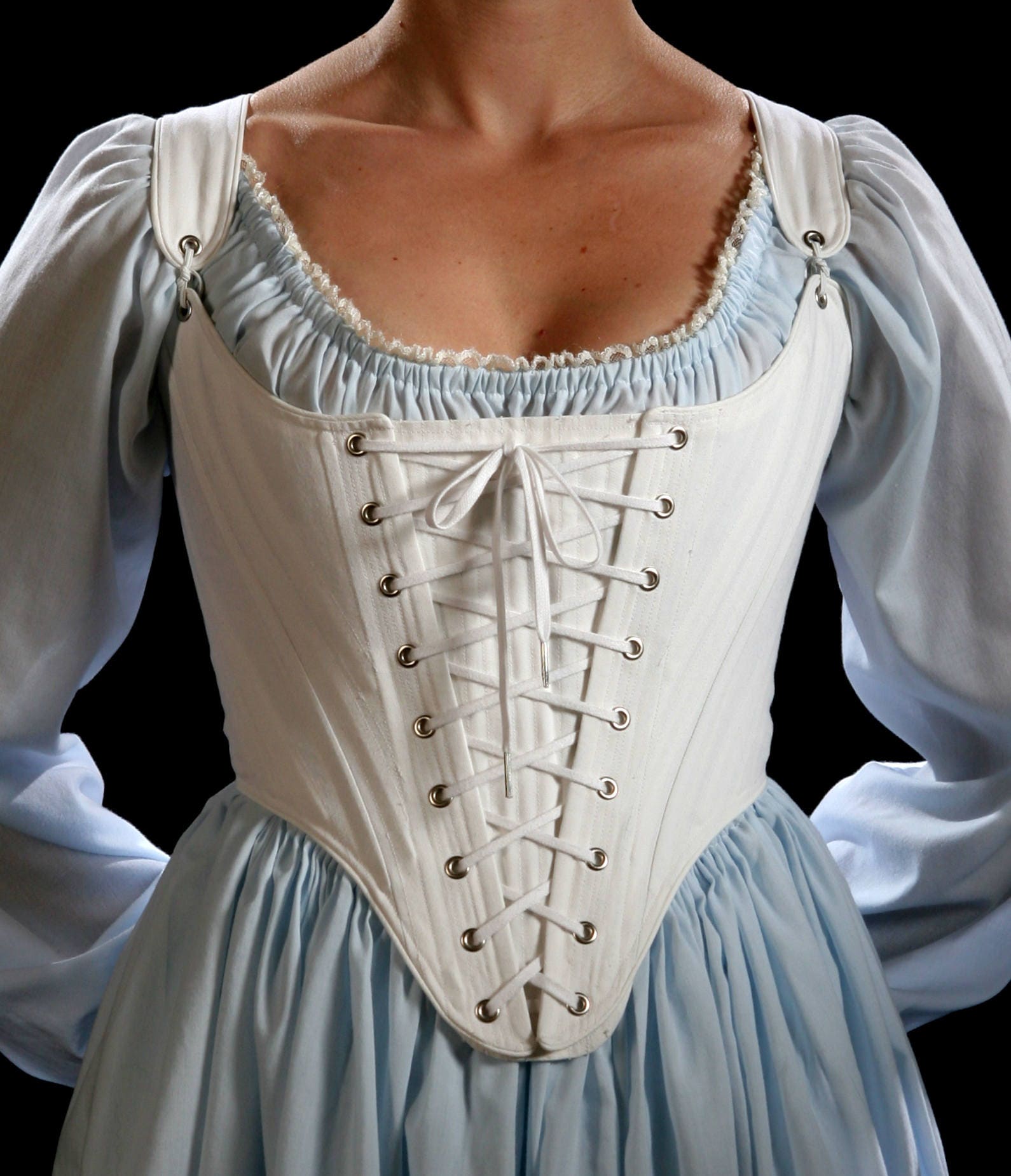 18th Century Historic Underwear Ensemble for Round Gowns C. 1790 Corset ...
