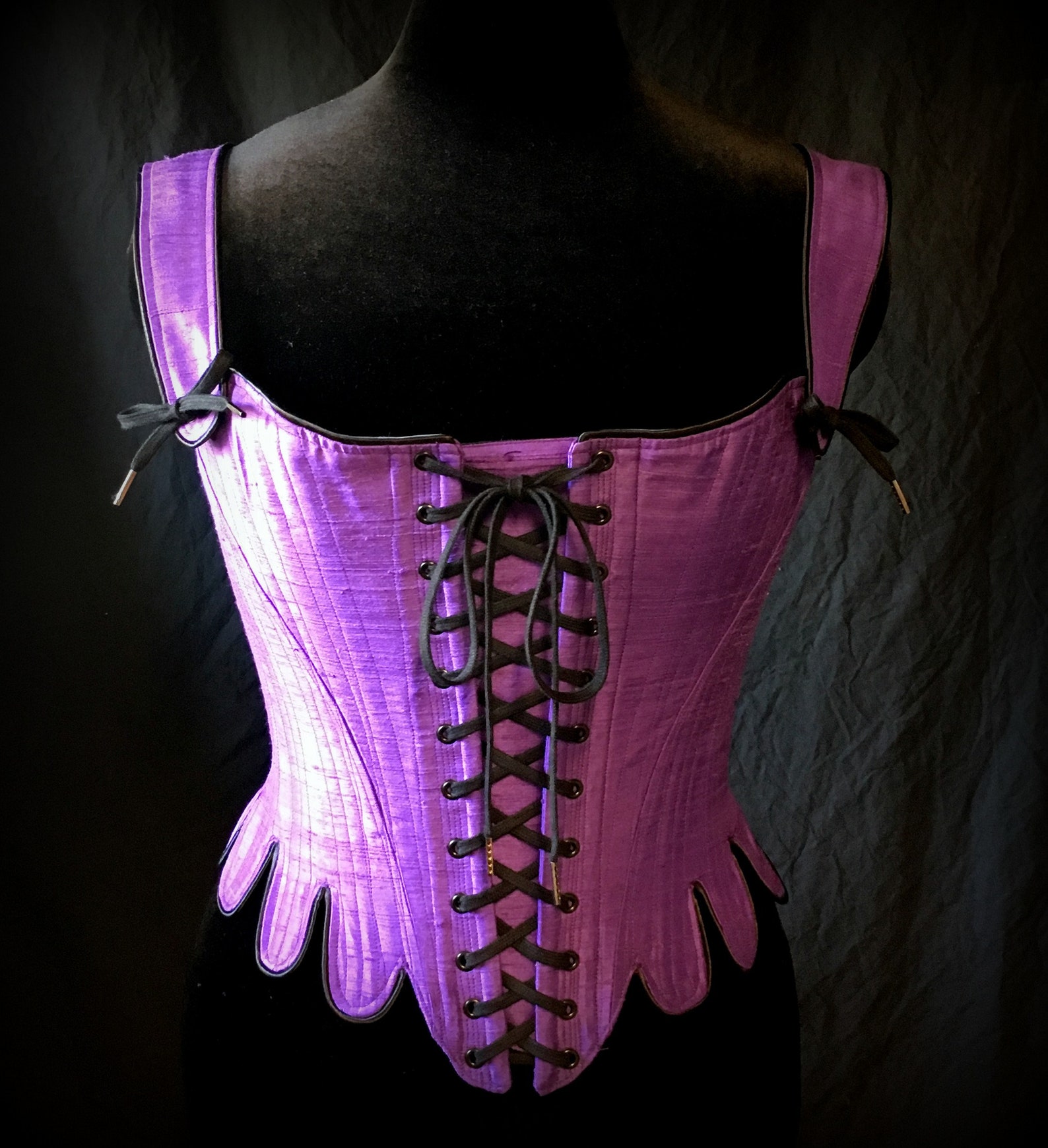 Any Color Silk 18th Century Stays Marie Antoinette Corset Front Back ...