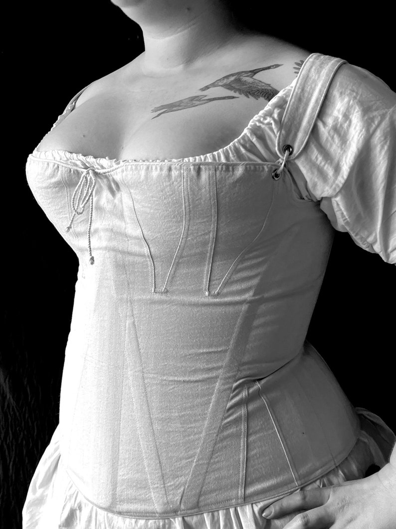 Plus Size Regency Long Stays, C.1805 Patricia Corset, Cotton Coutil ...