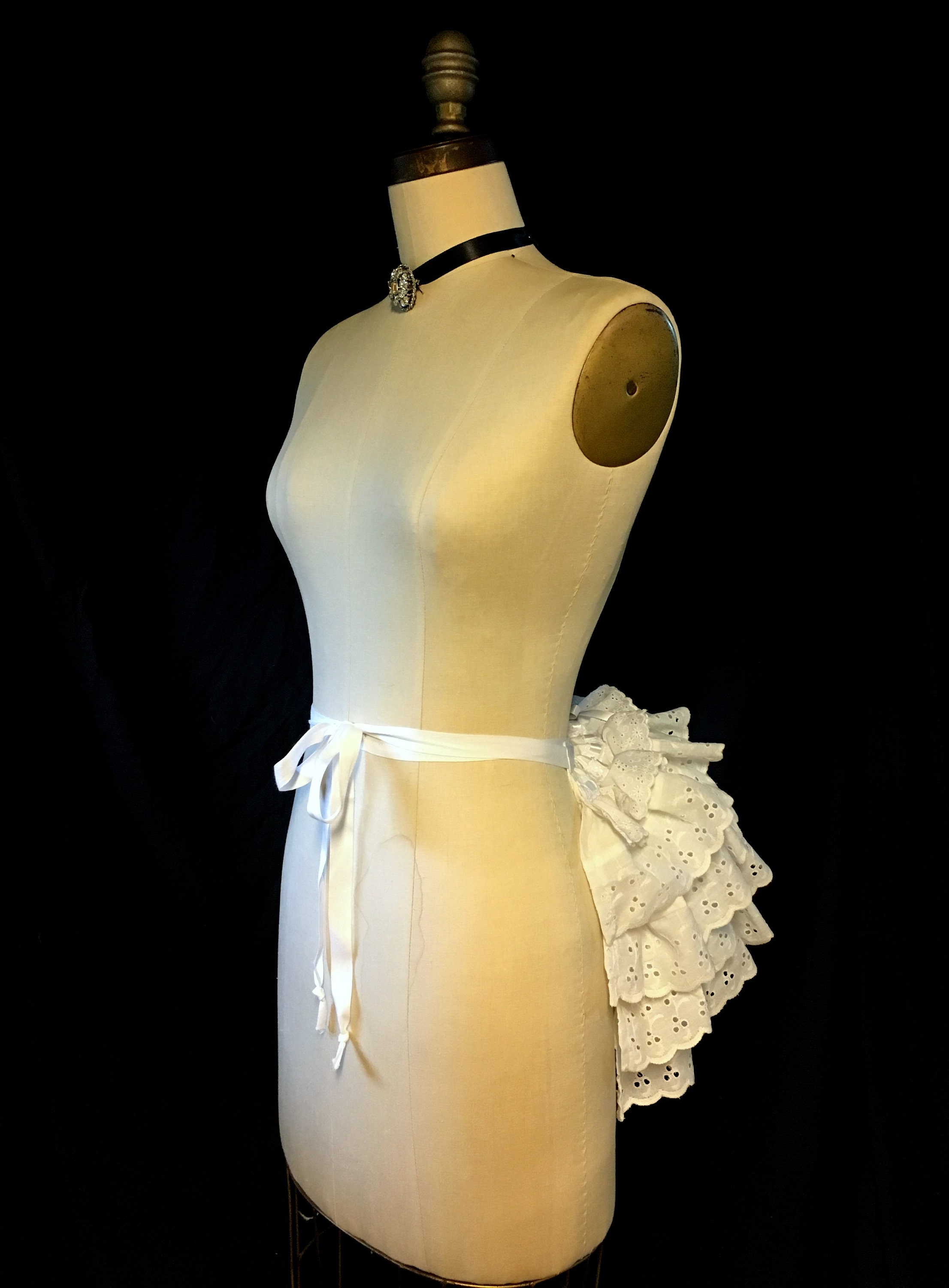 Victorian Ruffle Bustle Cream White Eyelet Lace Rustle Tie on - Etsy Canada