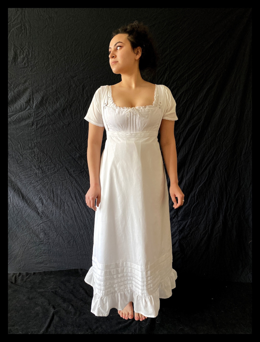 Regency Historical Silhouette Ensemble, Corset, Chemise, Petticoat, 3 ...