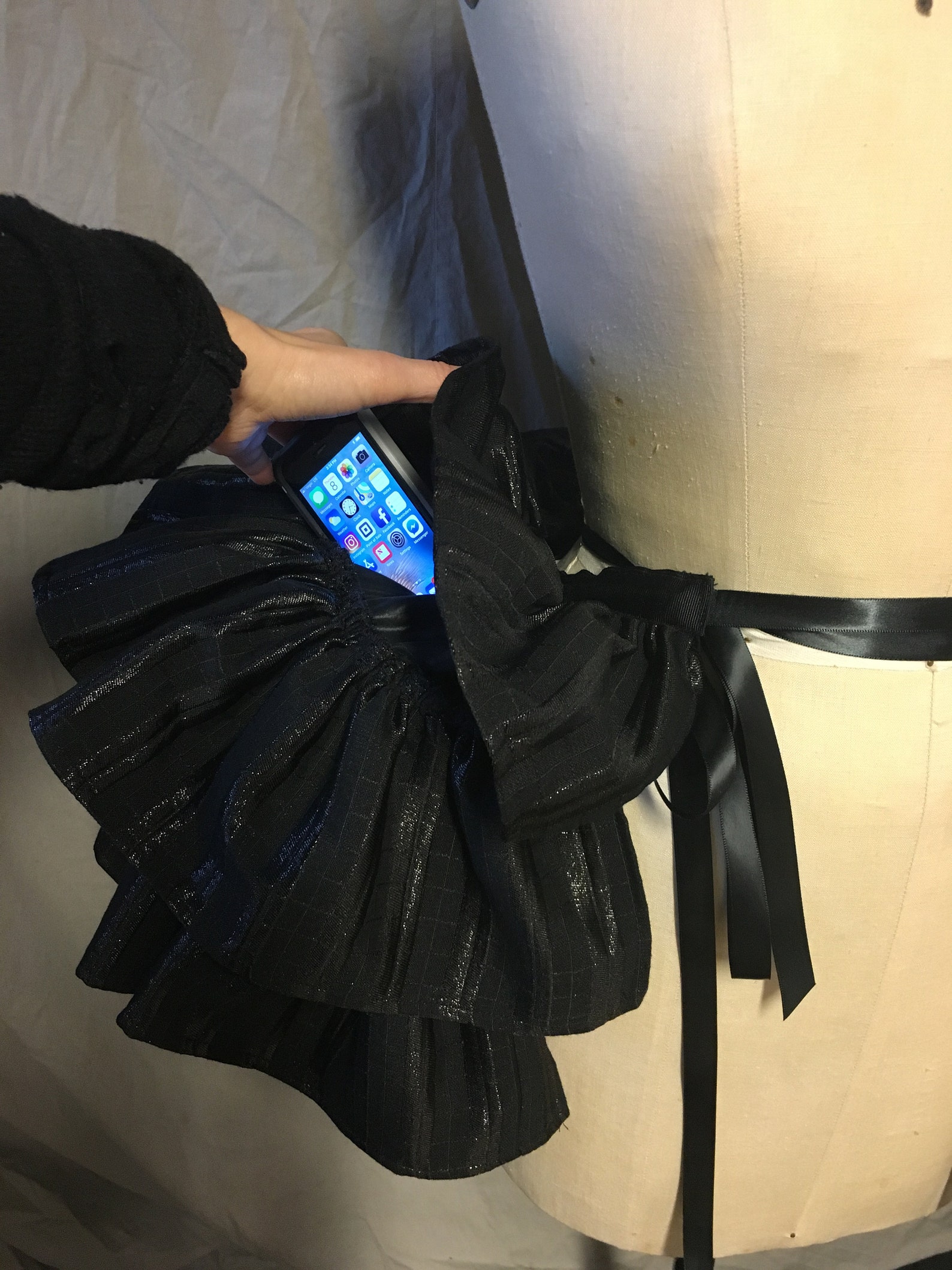 Ruffle Bustle ANY COLOR Silk Victorian Rustle Tie on - Etsy