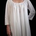 Delicate Cotton Batiste Long Shift- 3/4 Sleeve, White or Black, All ...