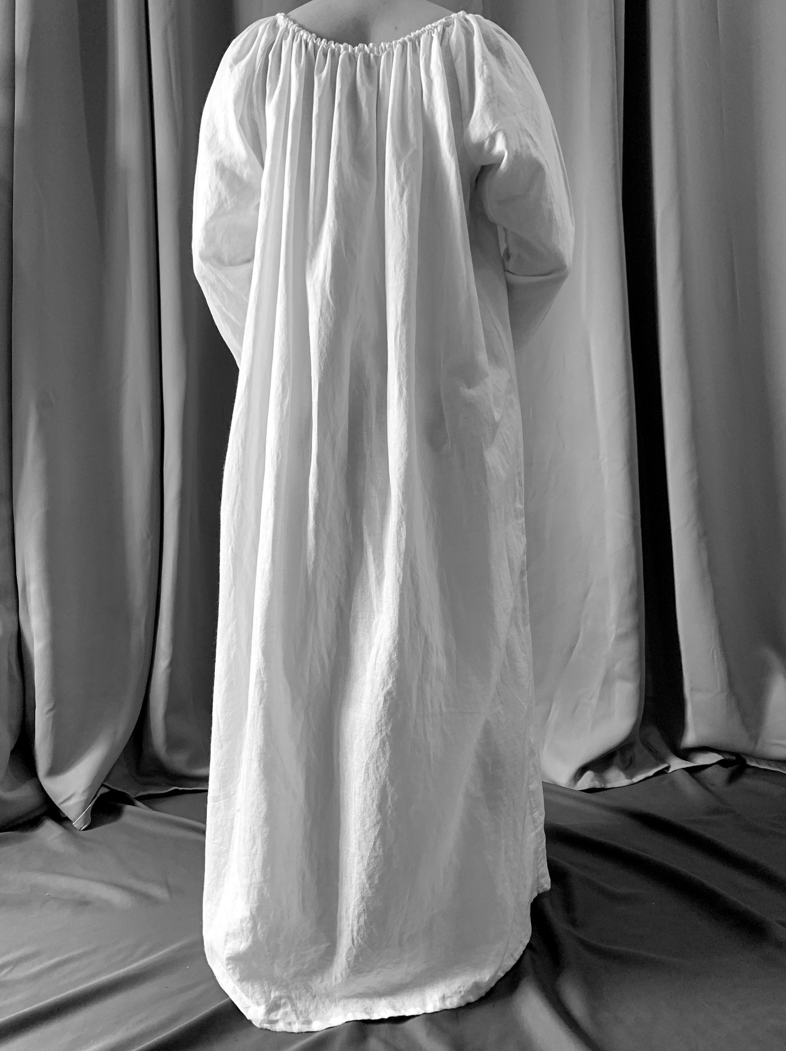 Delicate Cotton Batiste Long Shift 3/4 Sleeve White or - Etsy