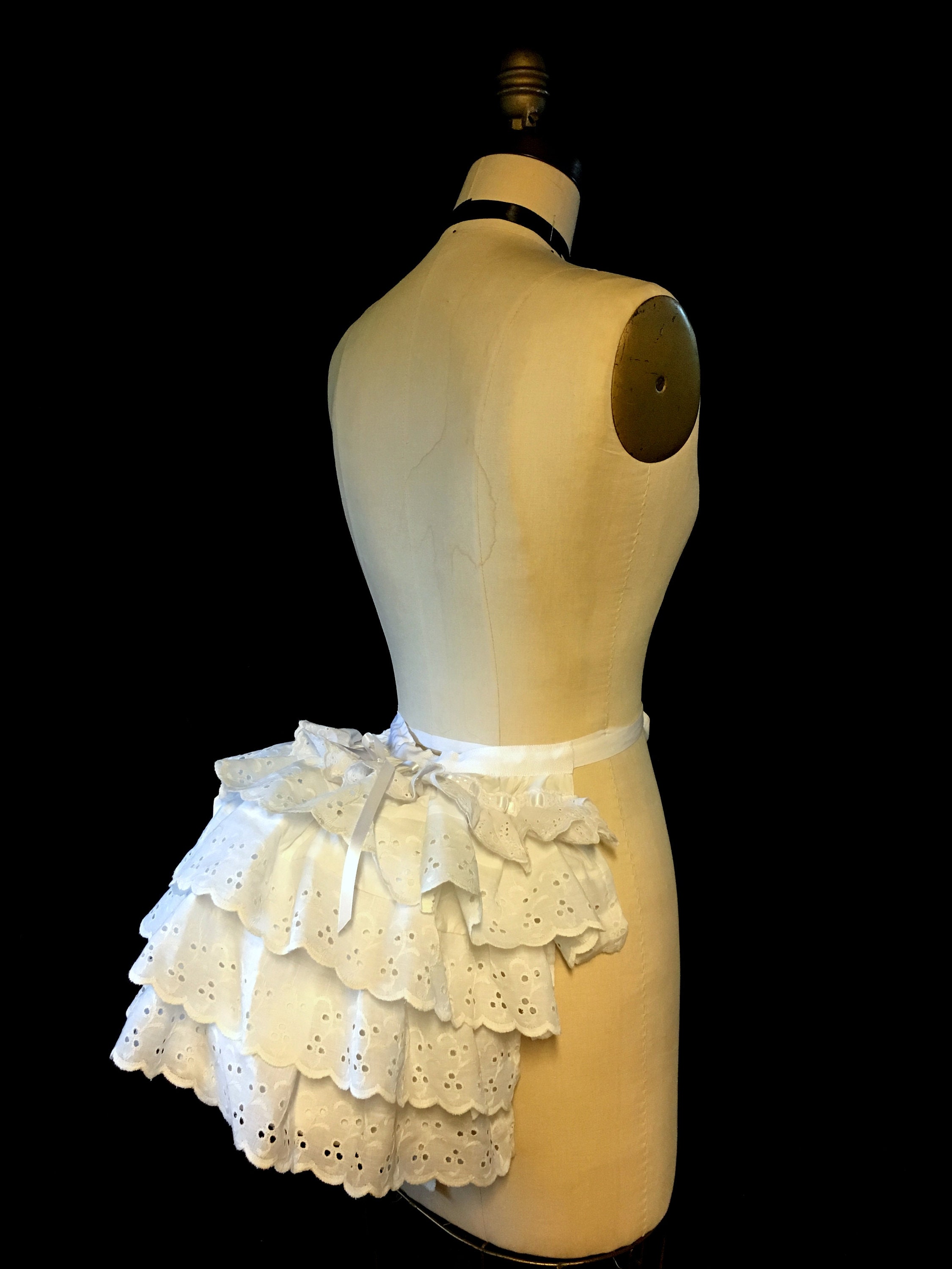 Victorian Ruffle Bustle Cream White Eyelet Lace Rustle Tie on - Etsy Canada