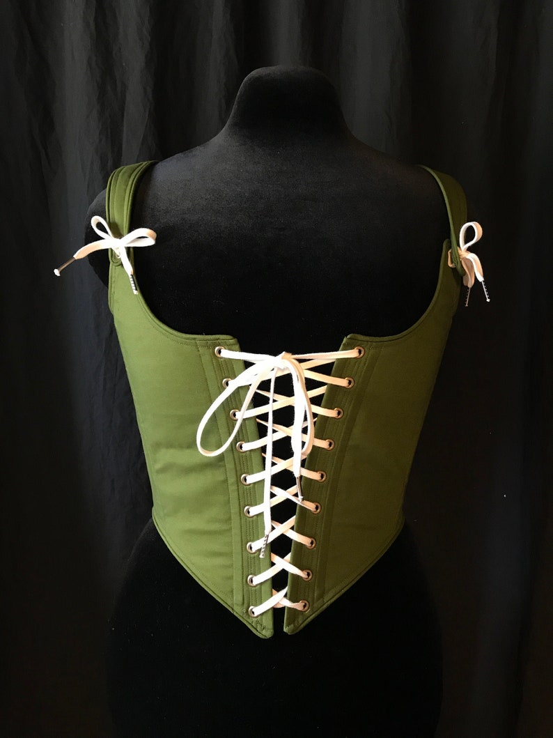 Avocado Renaissance Festival Corset Bodice- Green Front and Back Lacing ...