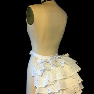 Victorian Ruffle Bustle Cream White Eyelet Lace, Rustle Tie on ...