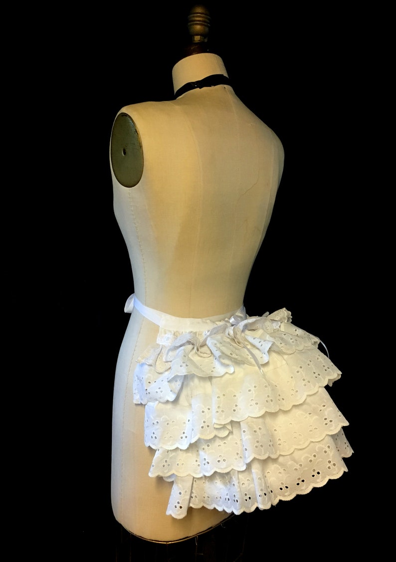 Victorian Ruffle Bustle Cream White Eyelet Lace Rustle Tie on | Etsy Canada