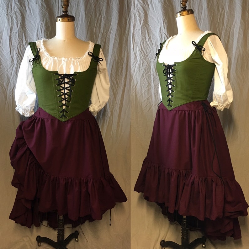 Ren Faire Skirt Any Color Hi Low Ruffled Adjustable,all Sizes, Your ...