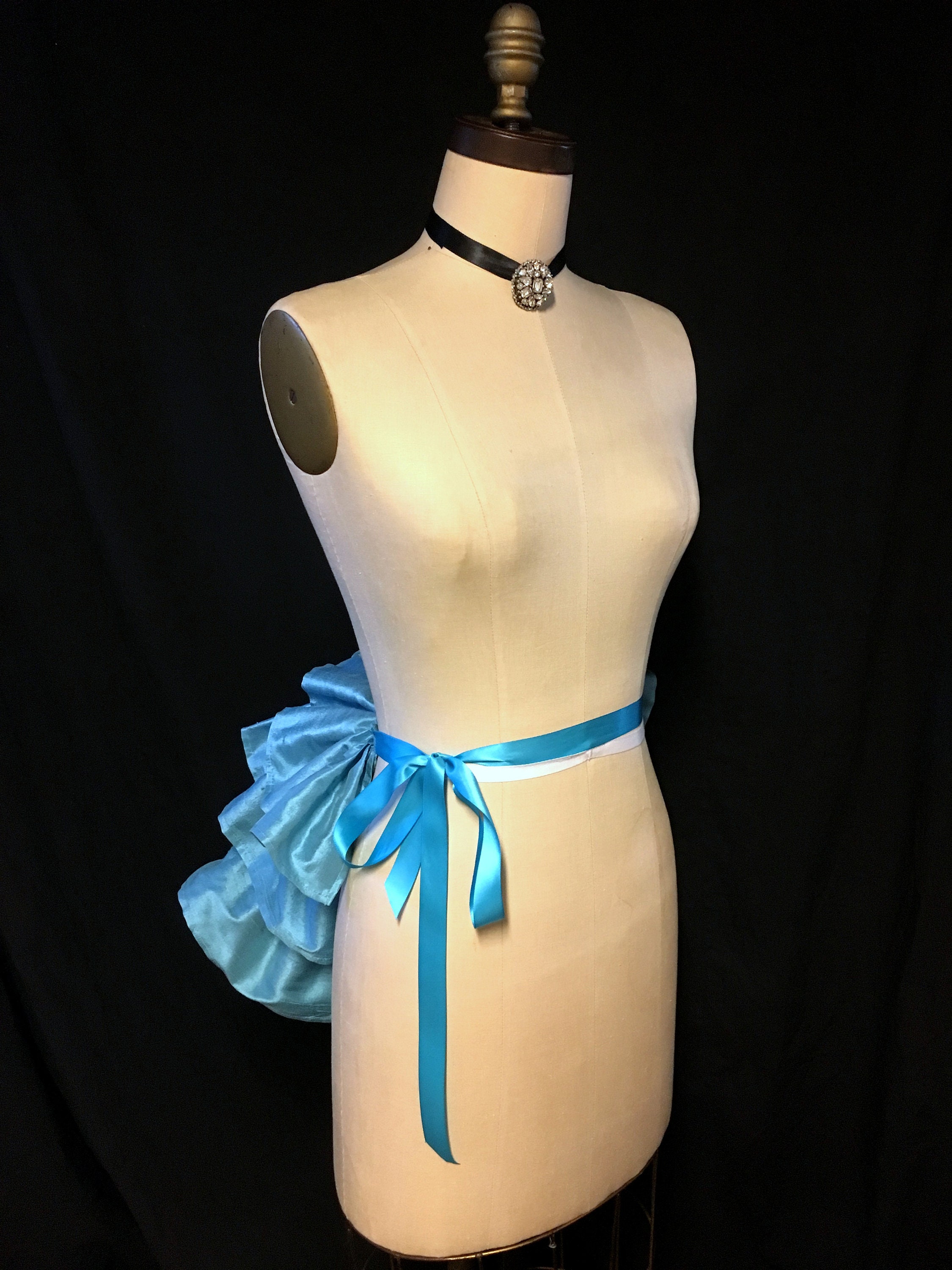 Ruffle Bustle ANY COLOR Silk Victorian Rustle Tie on Adjustable All ...