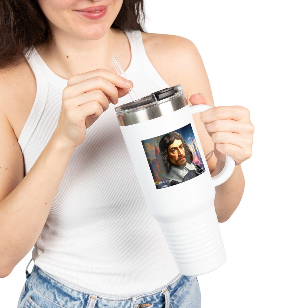 Bliss24seven Philosopher Travel Mug 40oz Insulated Cup, Coffee Lover ...