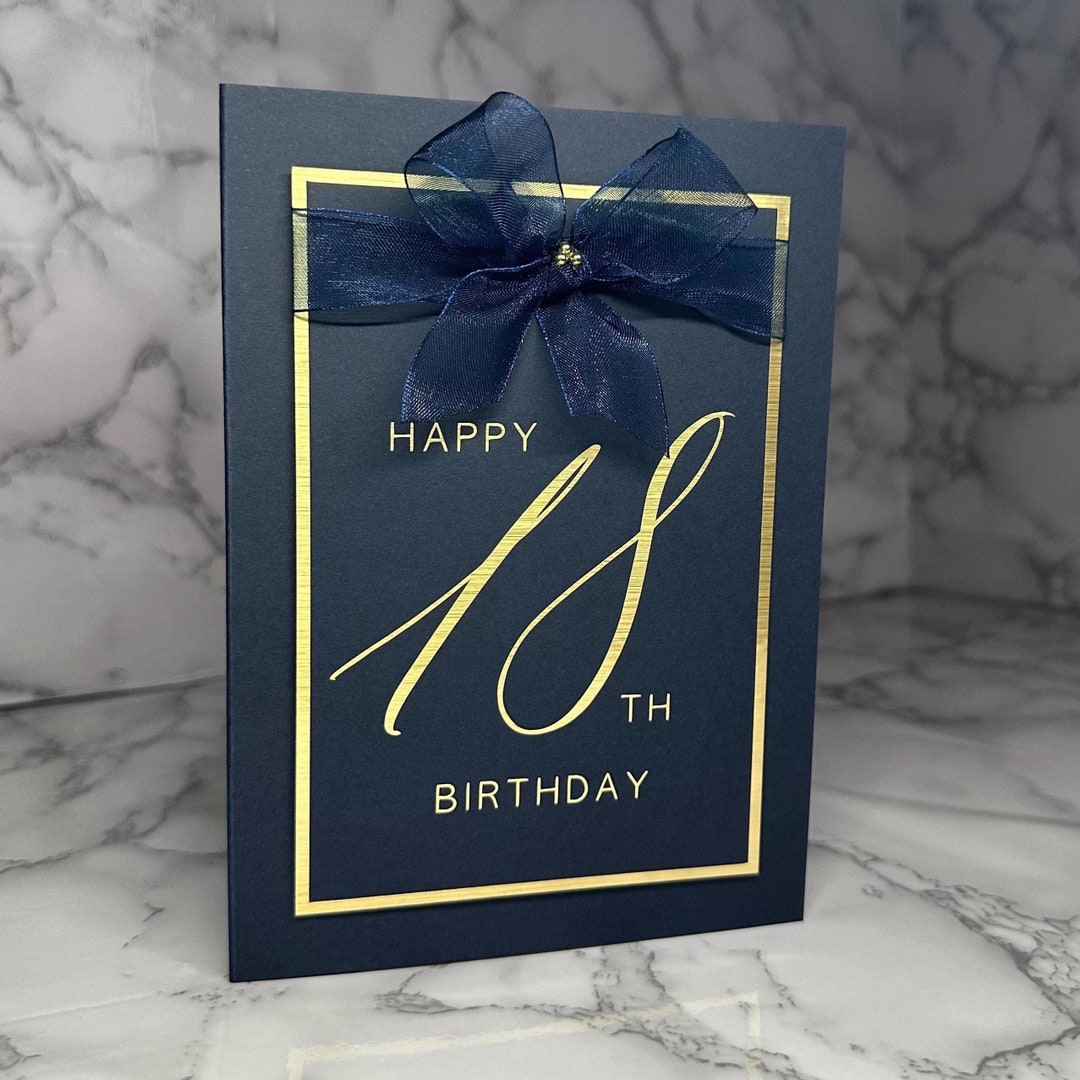 Luxury 18th Birthday Card With Gold Lettering 18th Birthday Card for ...