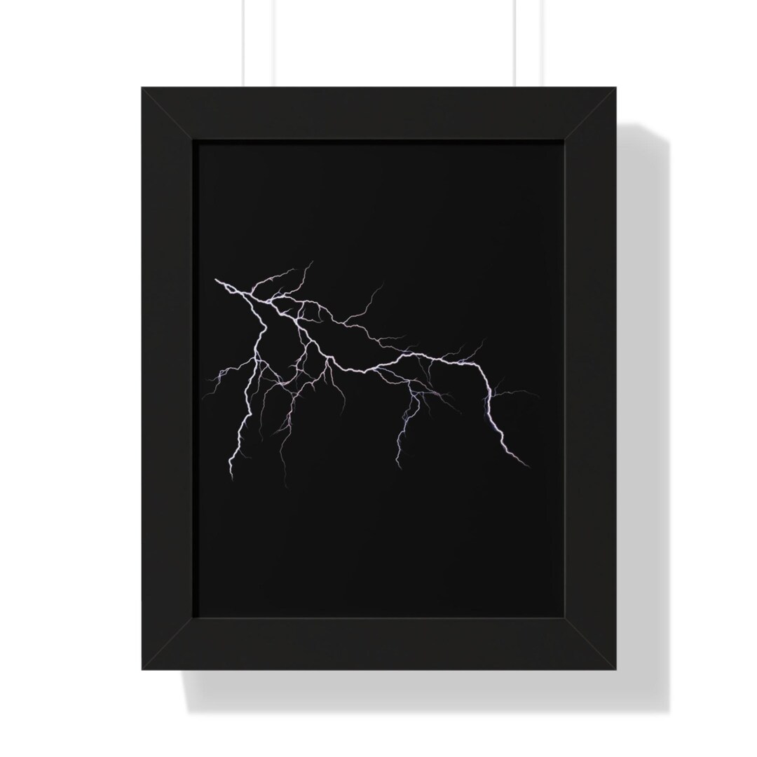 Lightning Wall Art, Minimalist Storm Decor - Modern Artwork for Home or ...