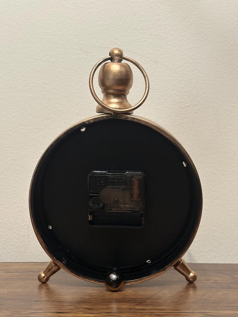 Vintage Design Map Table Clock: Antique Brass Desk Decor - Etsy