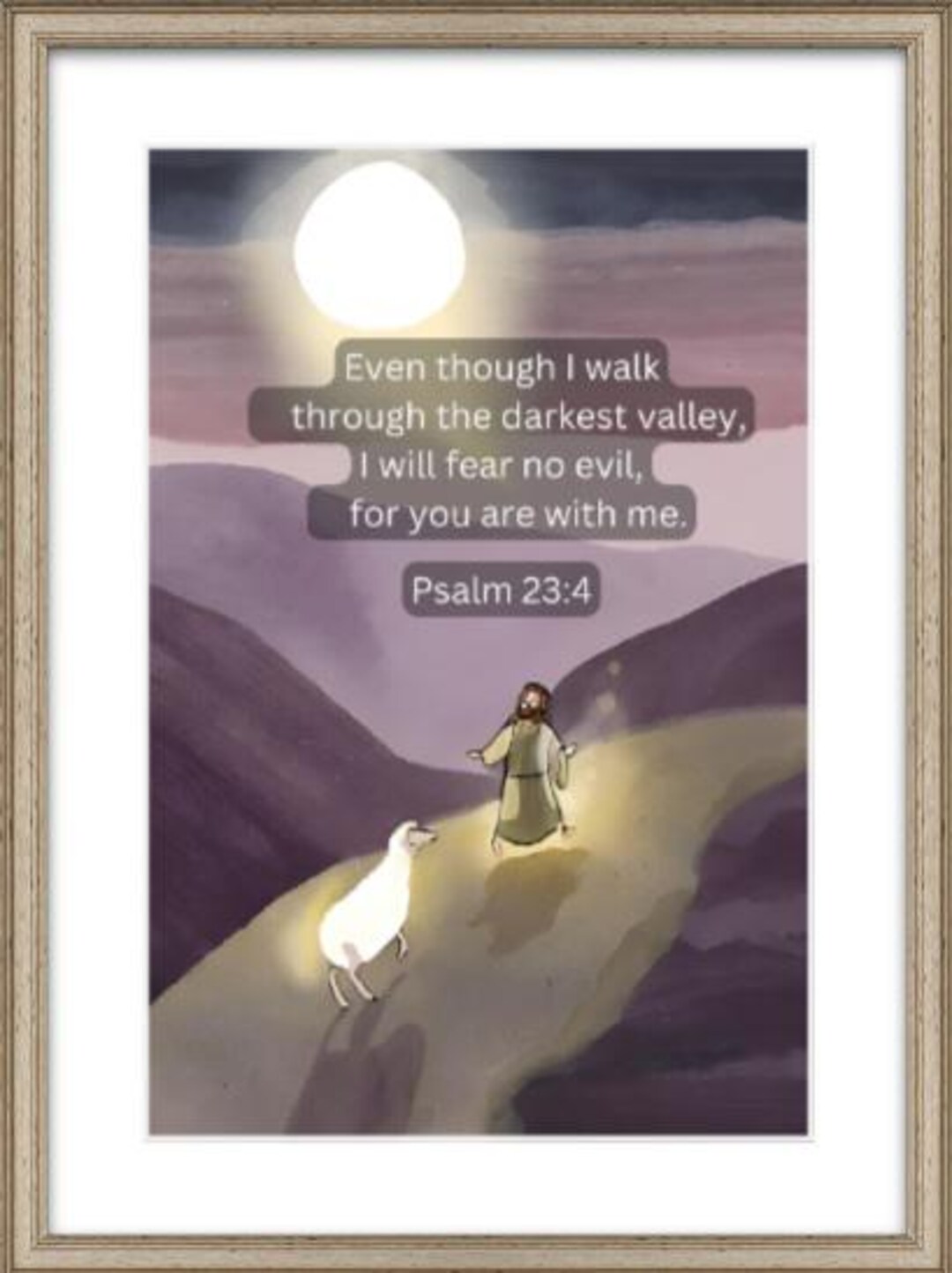 Digital Art Christian Psalm 23 Cartoon Do Not Fear - Etsy