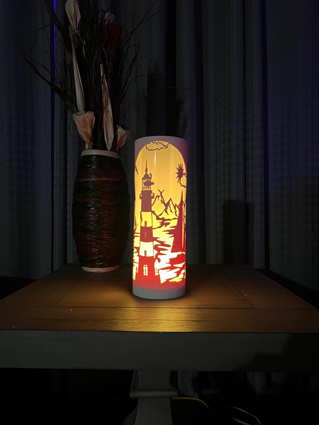 Lighthouse Sea Scape LED Color Changing Light. Hand Made Lamp That Has ...