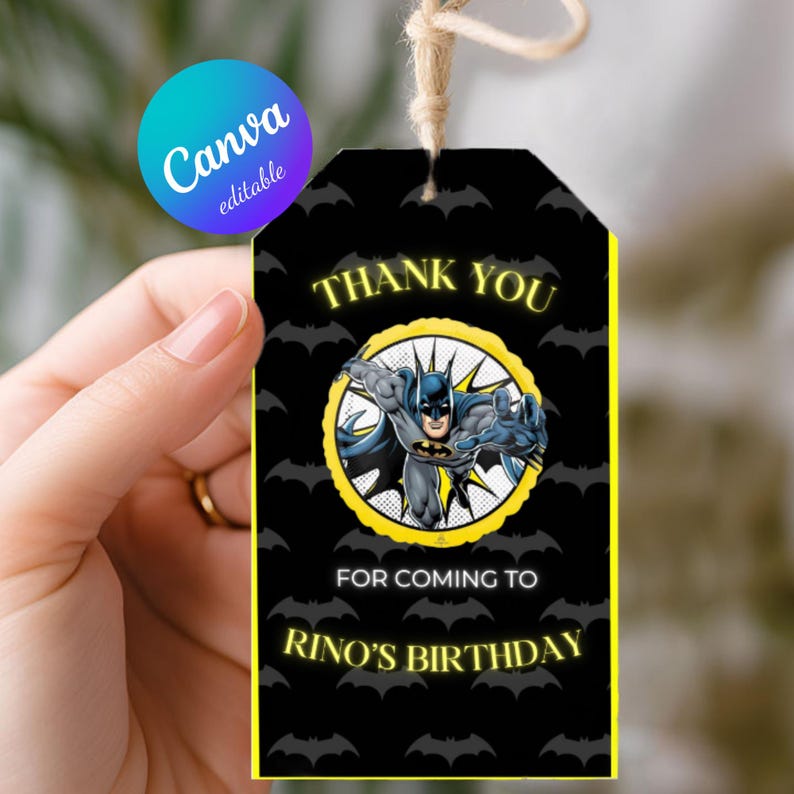 Editable Tag Template, Superhero Birthday Gift Tag, Instant Download ...