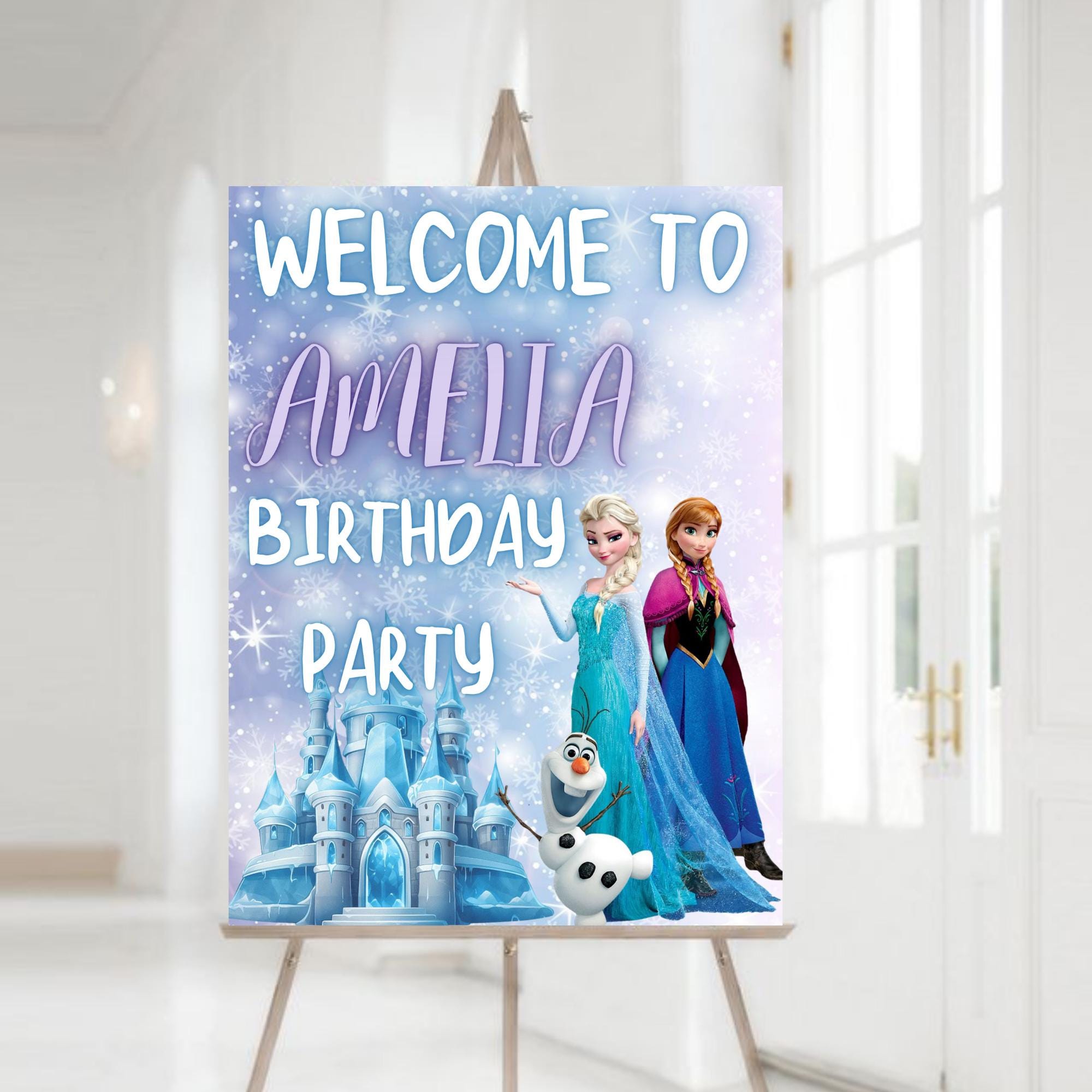 Frozen Welcome Sign Frozen Birthday Sign Elsa Welcome Poster Frozen ...