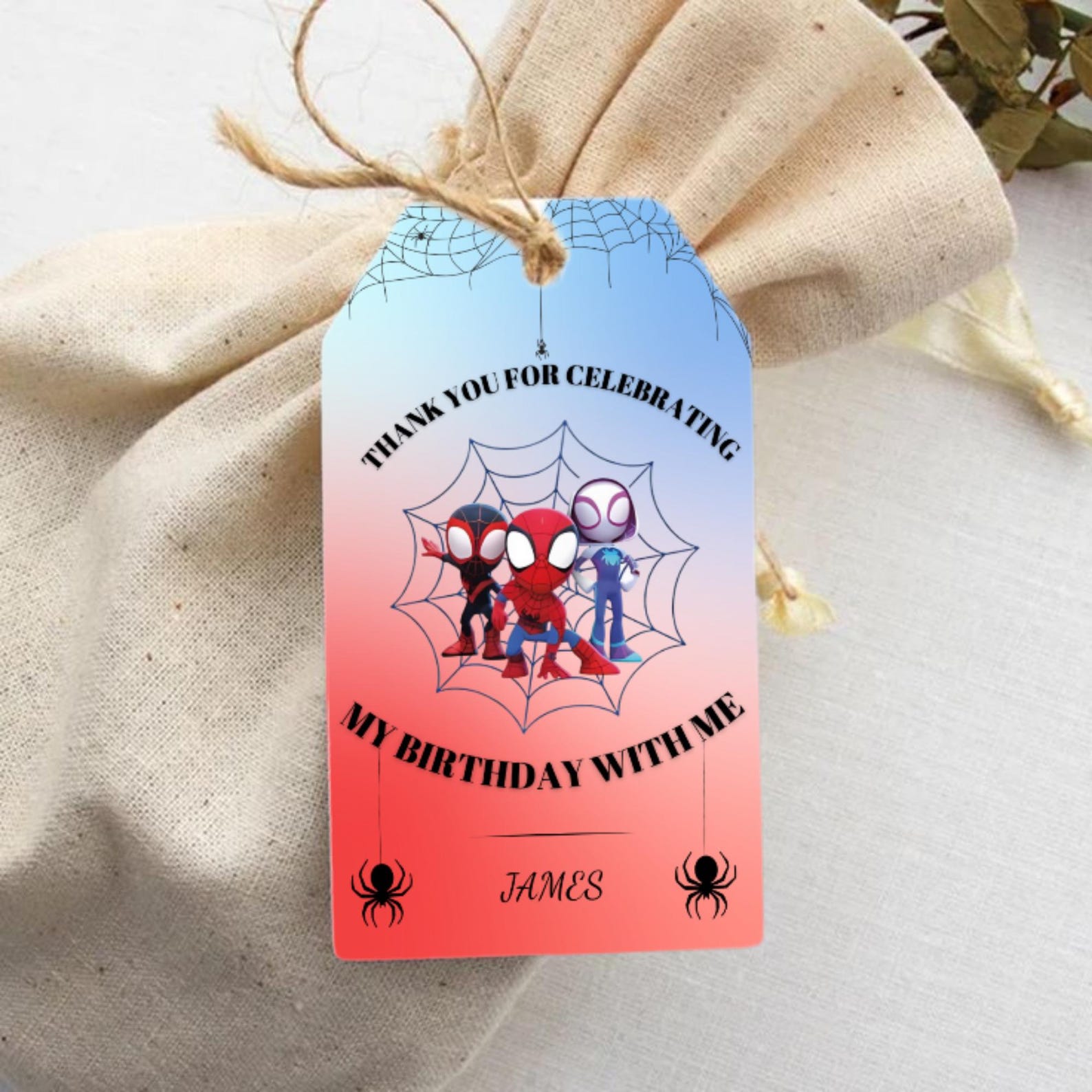 Spidey Birthday Thank You Tag,spidey and His Friends Birthday Favor Tag ...