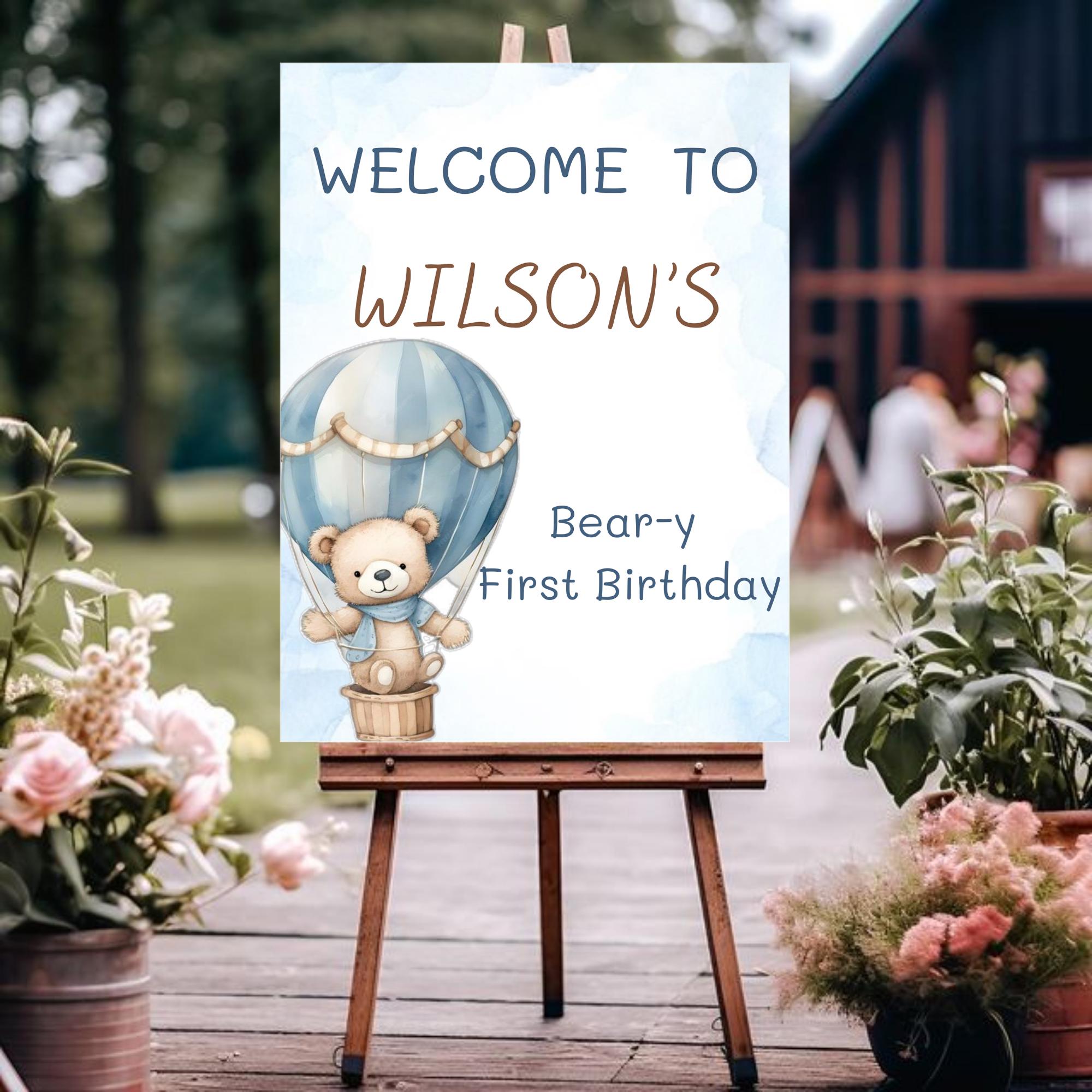 Editable Bear Welcome Sign Template, Beary First Birthday, Beary Party ...