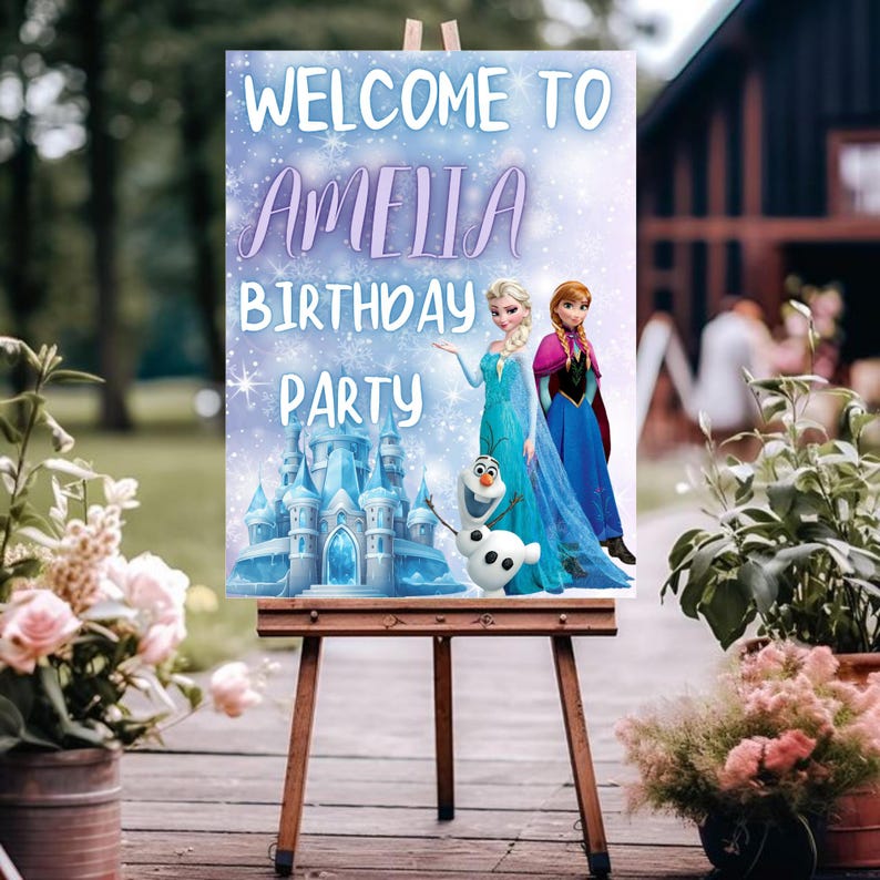 Frozen Welcome Sign Frozen Birthday Sign Elsa Welcome Poster Frozen ...
