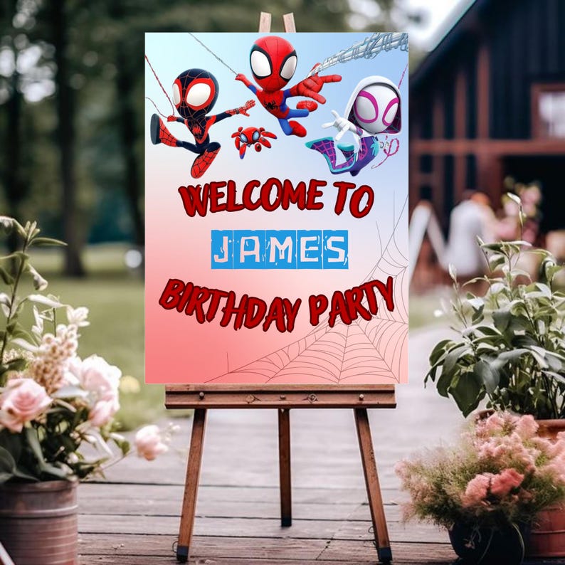 Spidey and His Amazing Friends Welcome Sign, Spidey Birthday Sign ...