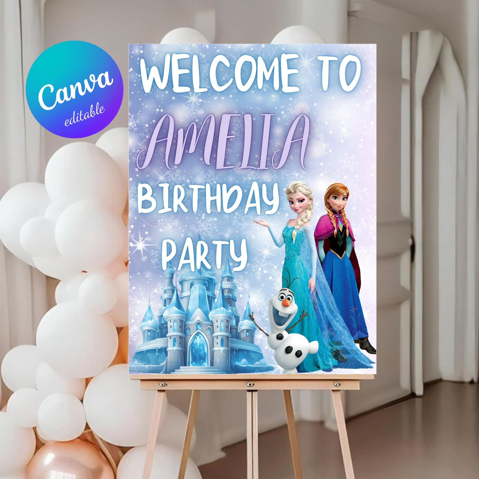 Frozen Welcome Sign Frozen Birthday Sign Elsa Welcome Poster Frozen ...