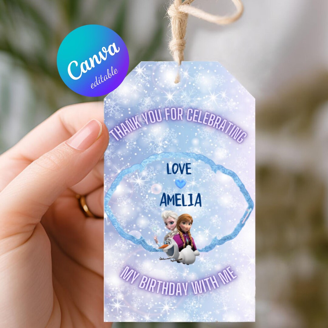 Frozen Favor Tags Frozen Thank You Tags Frozen Birthday Gift Tags Elsa ...