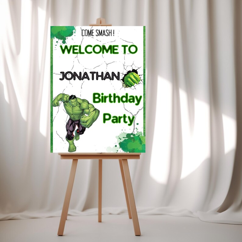 Hulk Birthday Welcome Sign, Hulk Party Decoration,the Incredible Hulk ...