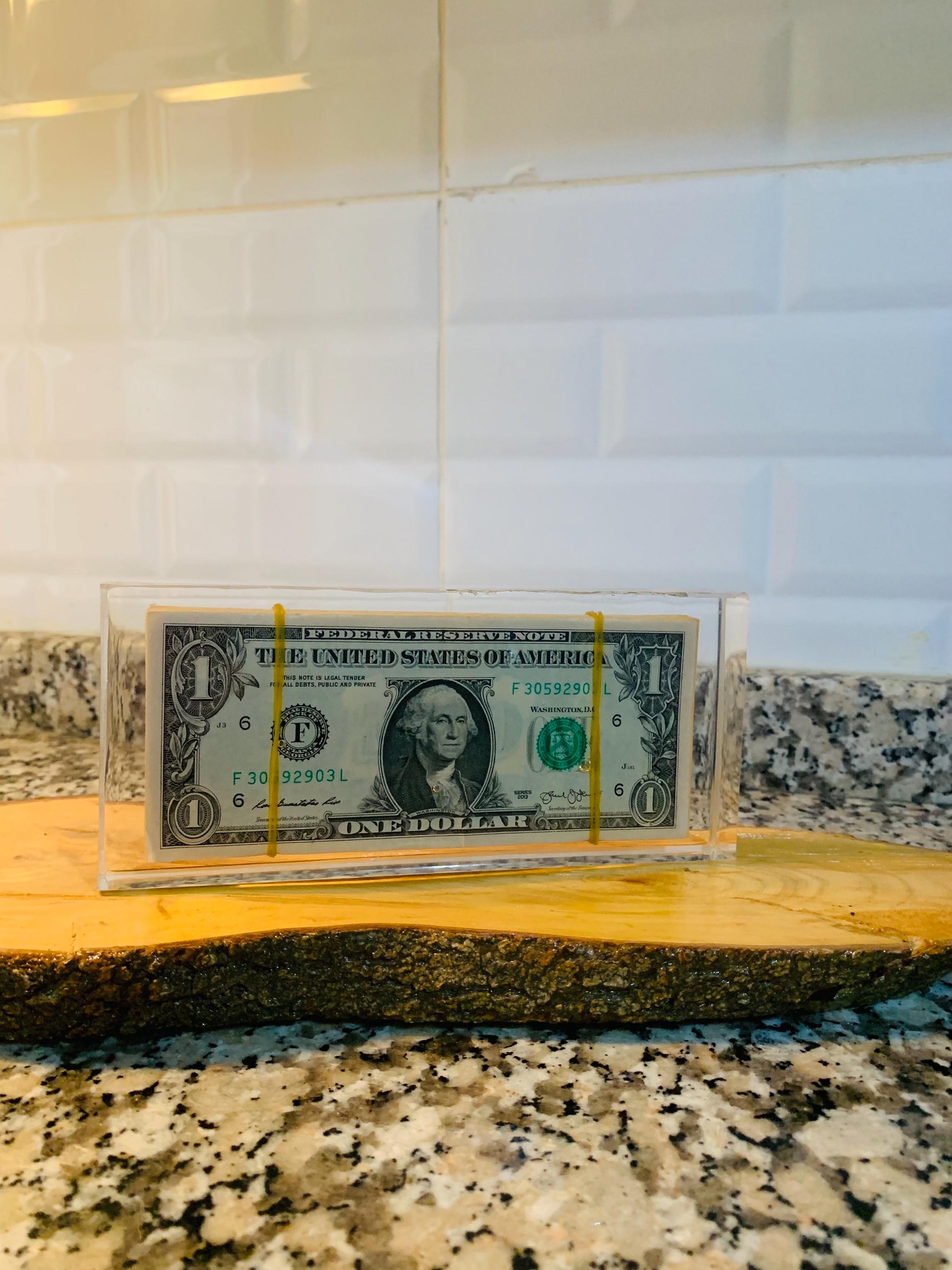 Luxury 3D Dollar Bill Epoxy Art Handmade Resin Decor for Office ...