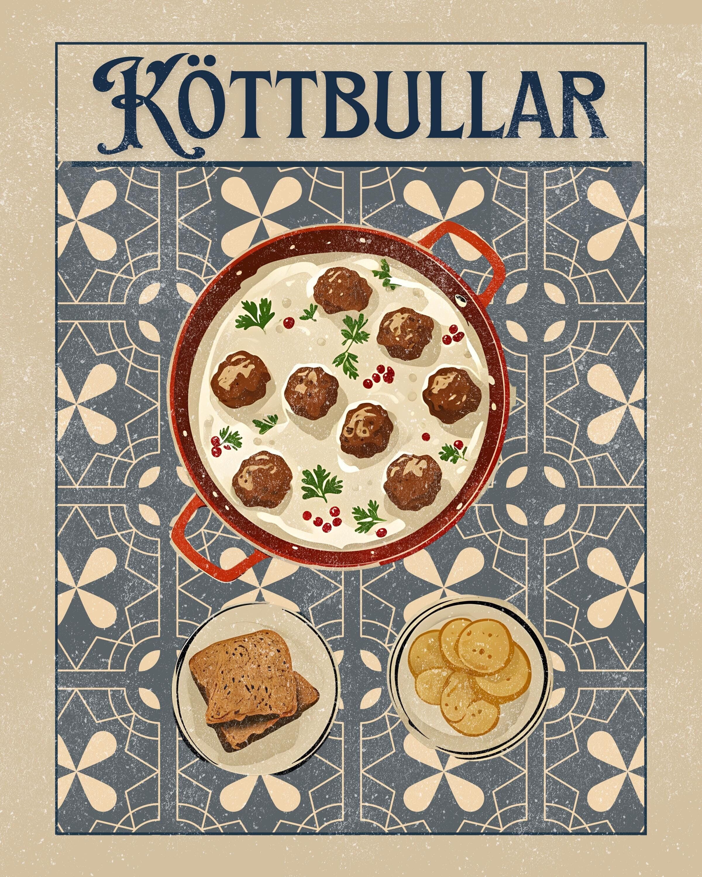 Swedish Kottbullar Meatballs Digital Download - Vintage Cozy Kitchen ...