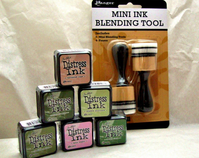 Tim Holtz Distress Ink Cubes and Ink Blending Tool, Ranger Distress Ink ...