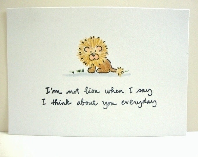 Friendship Card, I'm Not Lion, I'm Not Lyin', Punny Friendship Card ...
