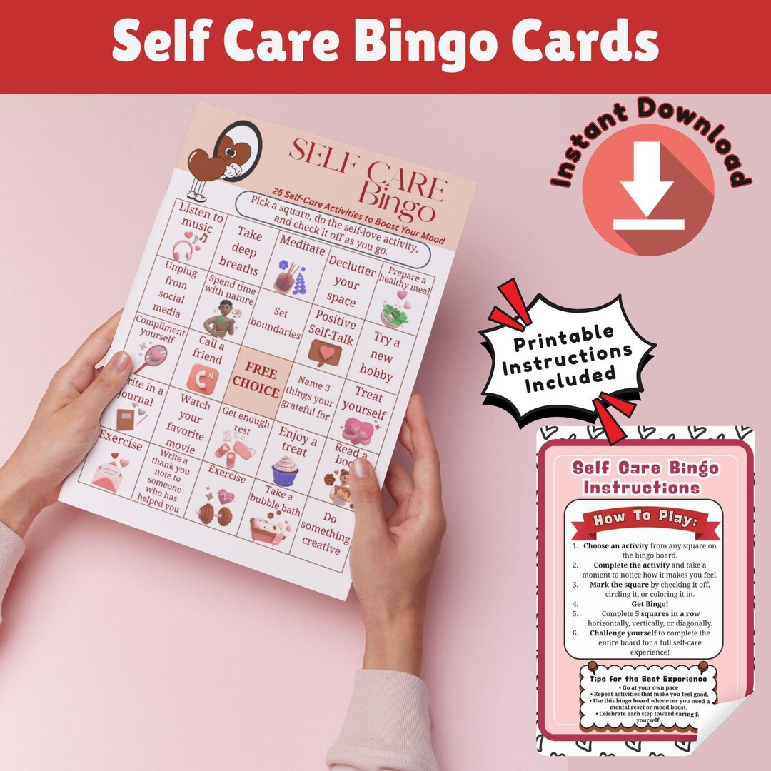 Self Care Bingo Printable – Fun Mental Health Activity for Therapy ...
