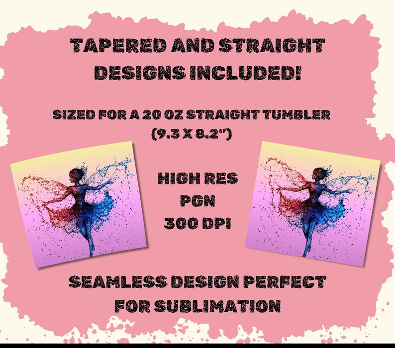 Fairy Tumbler Wrap PNG, Digital Download Sublimation Design for Skinny ...