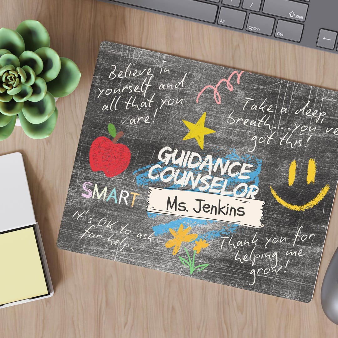 Custom Guidance Counselor Desk Pad School Counselor Personalized Mouse ...