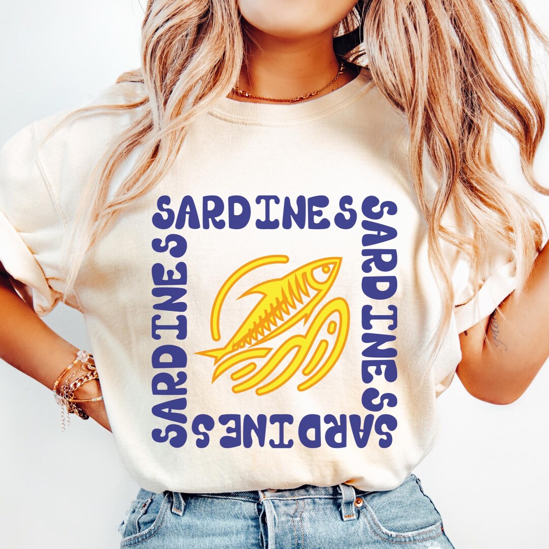 Sardines SVG & PNG, Hippy Retro Sardines Design PNG, Preppy Sardine ...