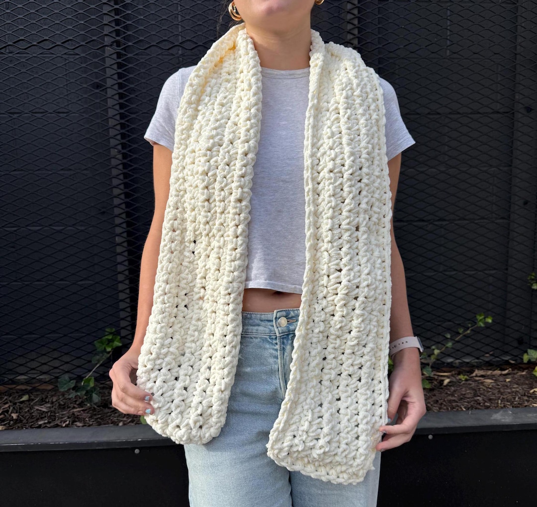 Solid Color, Chunky, Cozy, and Soft Handmade Crochet Scarf by State ...