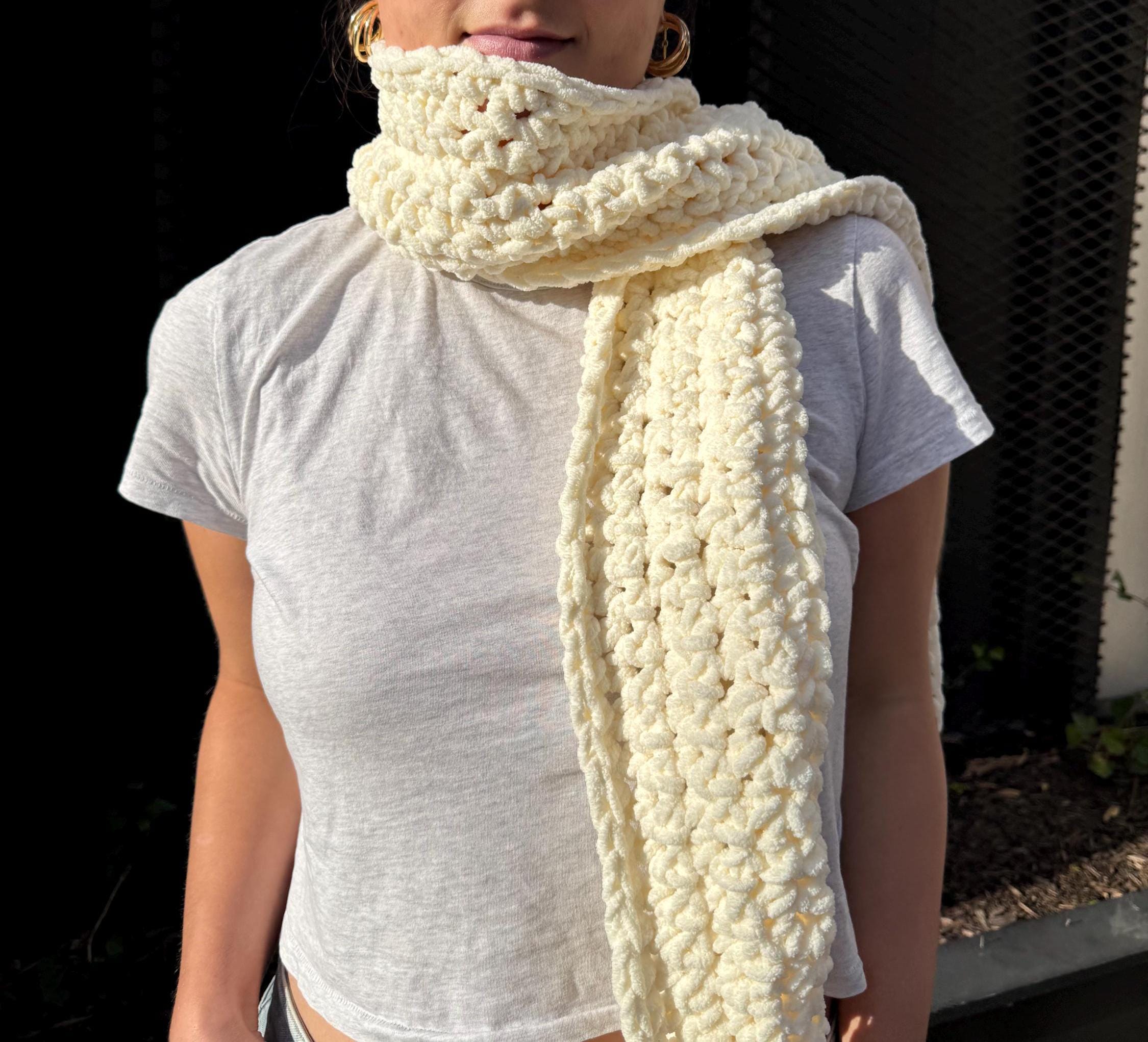 Solid Color, Chunky, Cozy, and Soft Handmade Crochet Scarf by State ...