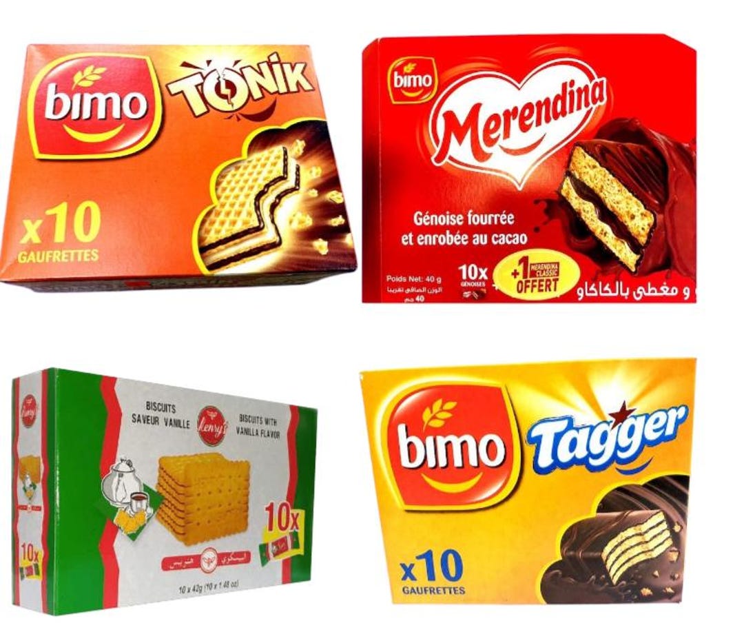 Set of 4 Boxes of Moroccan Snacks, Bimo Assorted Flavors for a Taste ...