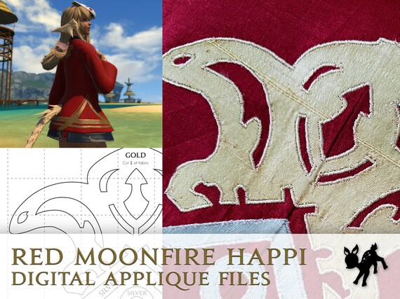 Red Moonfire Happi Appliqué Templates digital Download | Etsy