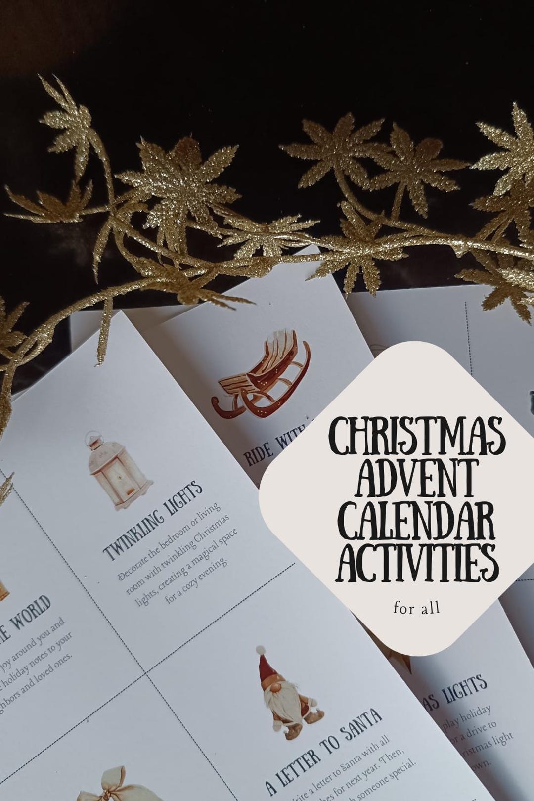 24 Printable Christmas Advent Calendar Activity Cards | Christmas ...