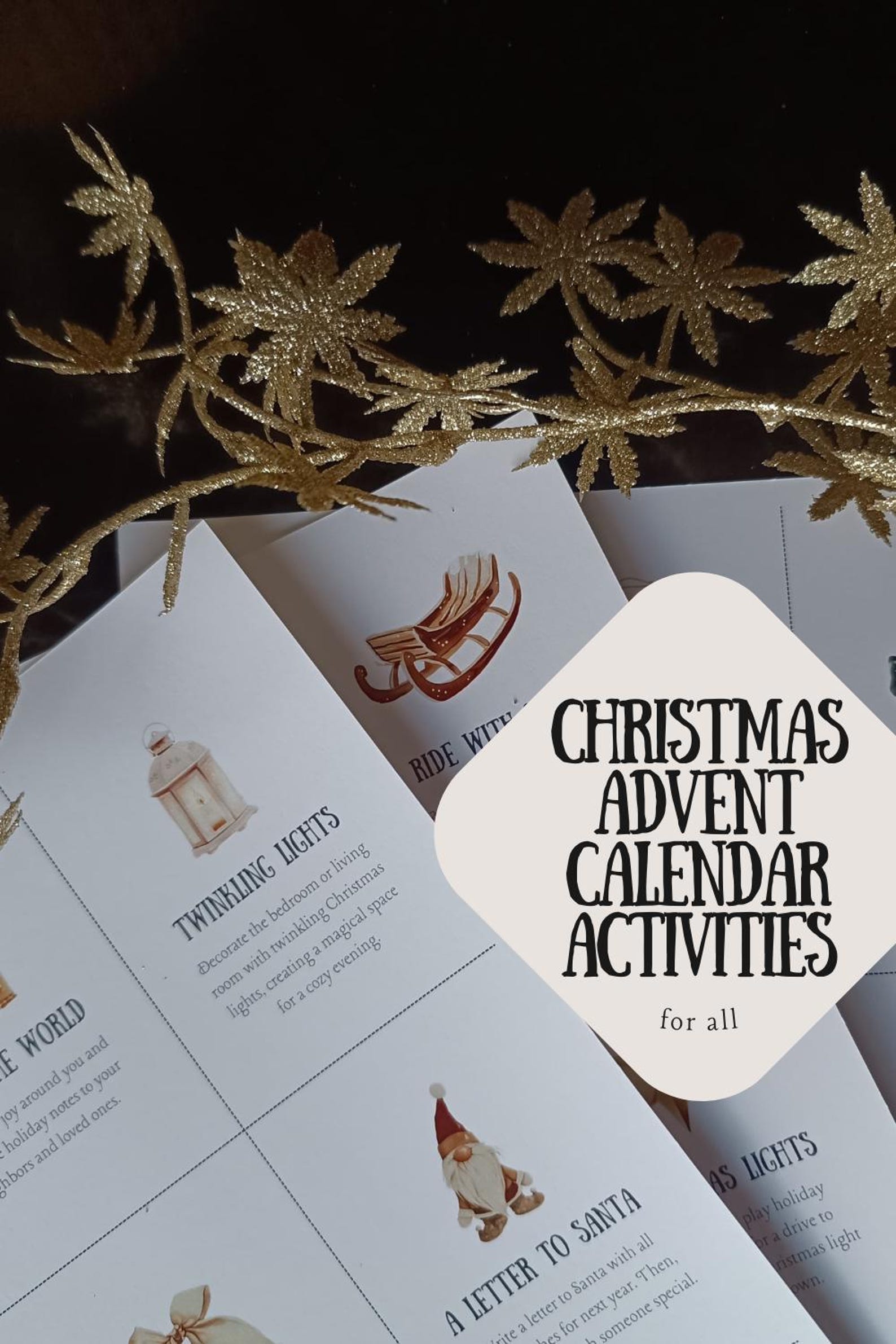 24 Printable Christmas Advent Calendar Activity Cards Christmas ...