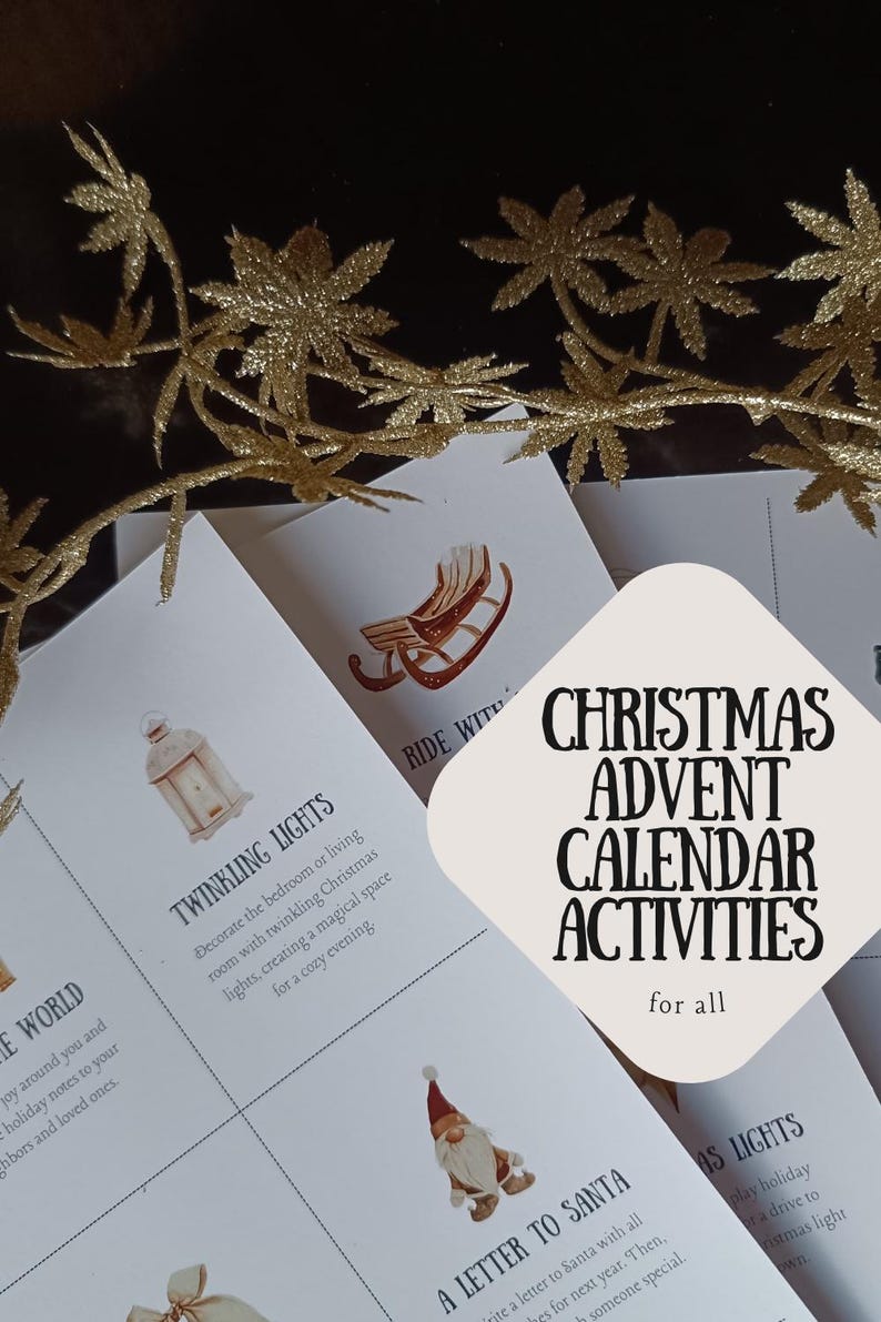 24 Printable Christmas Advent Calendar Activity Cards | Christmas ...
