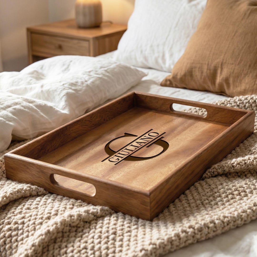 Personalized Walnut Serving Tray, Custom Engraved Wooden Tray, Tray for ...